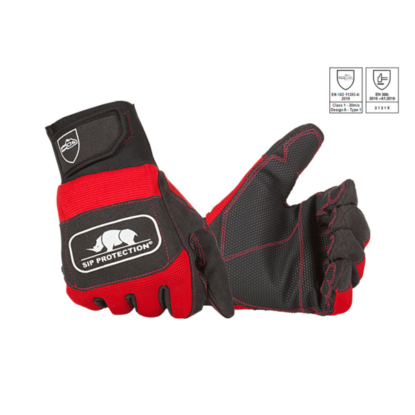 Chainsaw gloves SIP PROTECTION 2XD3 red/black :: SKYMAN.CZ